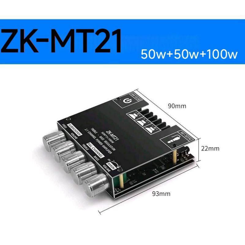 ZK-MT21 [50w*2+100w] Mạch khuyếch đại âm thanh Bluetooth kỹ thuật số 2.1 DIY | Shopee Việt Nam