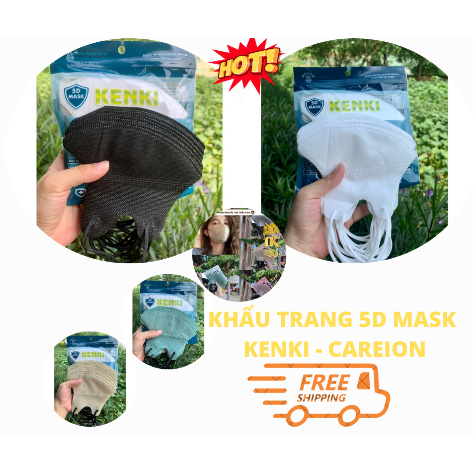 SÉT 300 Cái Khẩu Trang 5D KENKI Chính hãng 3 Lớp Kháng khuẩn, dày dặn cao cấp | Shopee Việt Nam