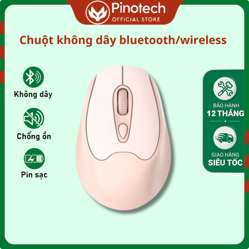 Chuột Bluetooth Không Dây Pin Sạc PINOTECH M100,Kết Nối USB Và ...