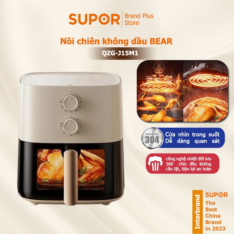 [BH 18 Tháng] Nồi chiên không dầu Bear QZG-J15M1 5L, hẹn giờ, công suất ...