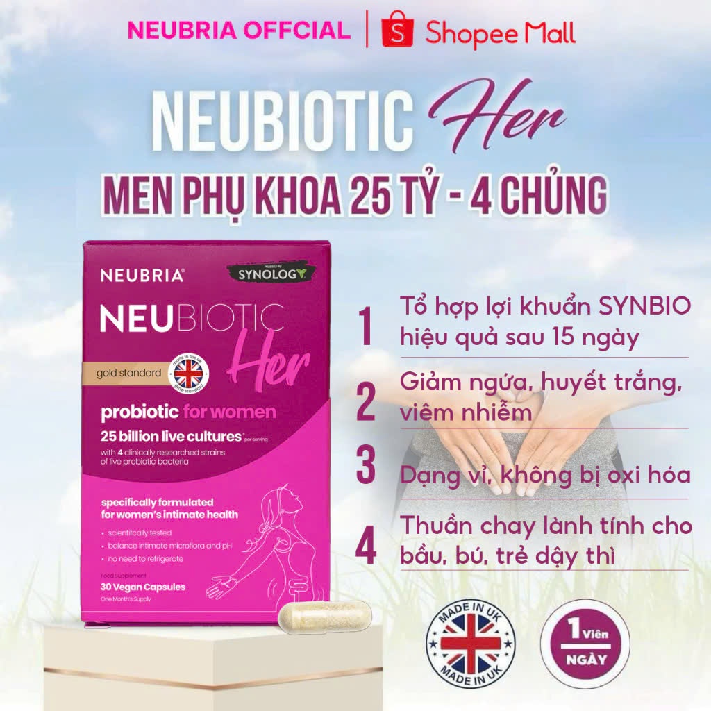 Men vi sinh phụ khoa Neubria Neubiotic Her bổ sung lợi khuẩn chăm sóc ...