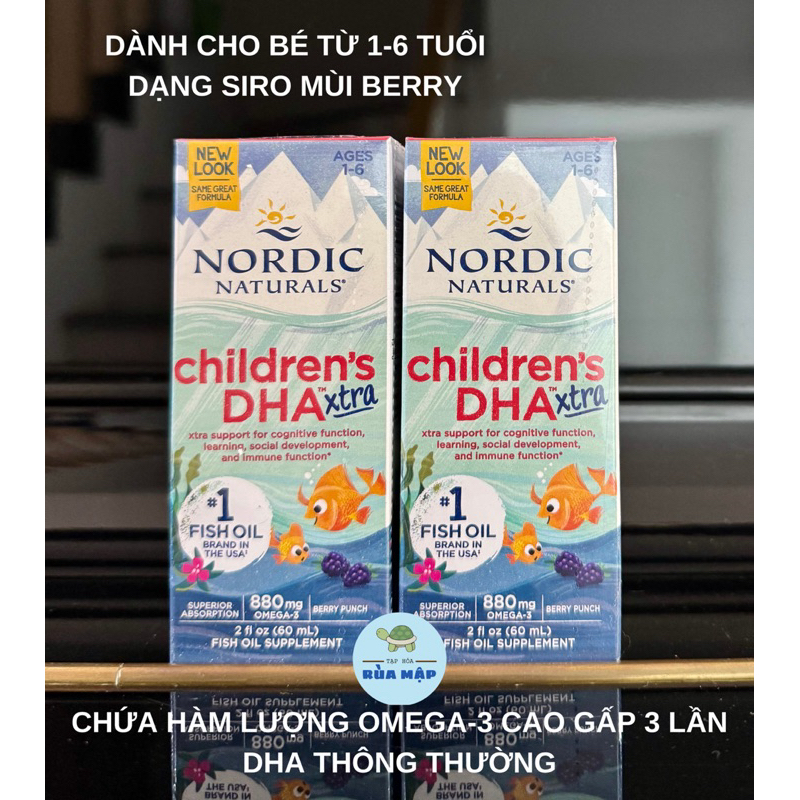 (Mẫu mới, date 2027) DHA Xtra Nordic Naturals Mỹ 60ml cho bé từ 1-6 ...