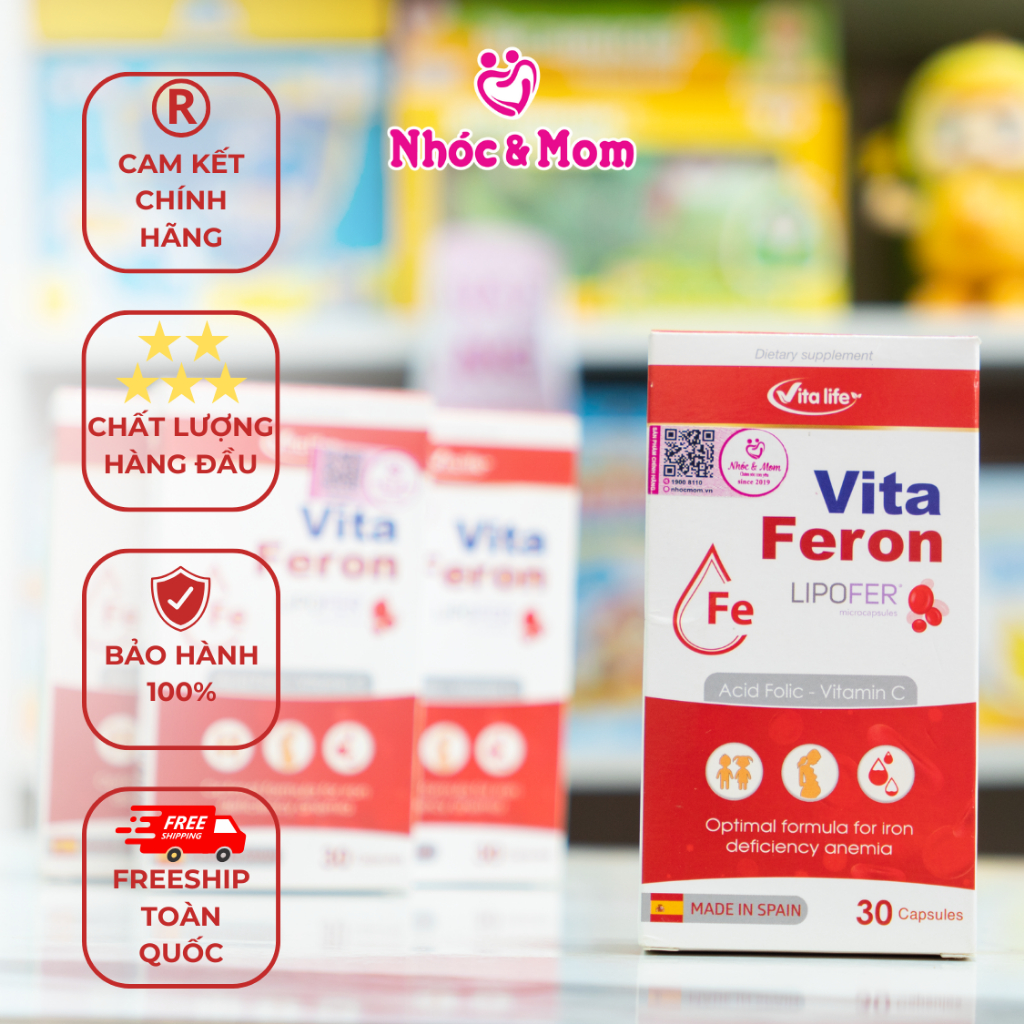 Sắt Sinh Học Vita Feron - Sắt Sinh Học Lipofer và Acid Folic, Bổ Sung Sắt Cho Người Thiếu Máu ...