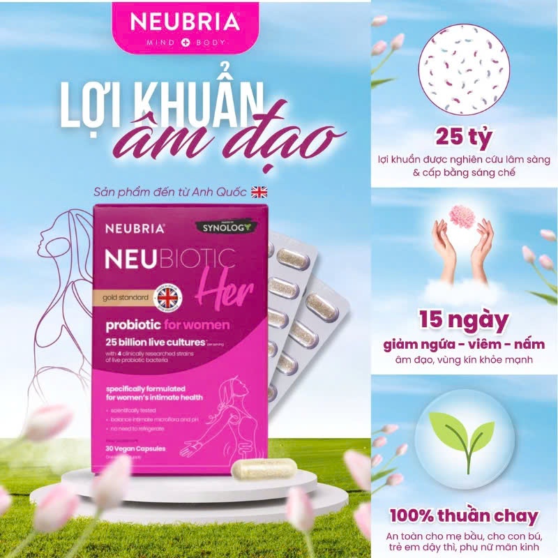 Neubria Neubiotic Her hộp 30 viên men vi sinh phụ khoa giúp ngăn ngừa ...