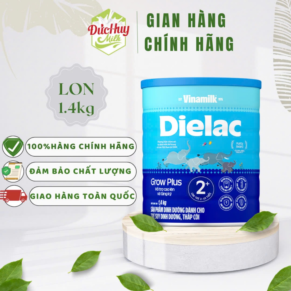 [BAO BÌ MỚI] Sữa bột Vinamilk Dielac Grow Plus 1+, 2+ - Hộp 850g_1400g | Shopee Việt Nam