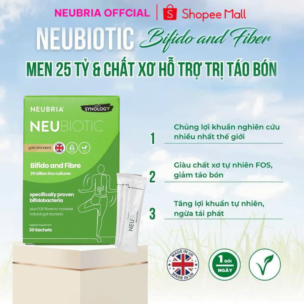 Men vi sinh Neubira Neubiotic Bifido & Fibre bổ sung chất xơ và vitamin ...