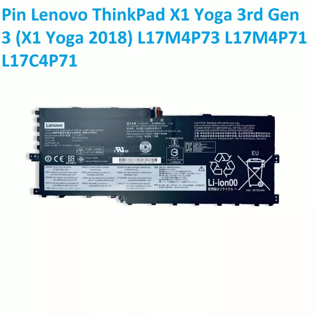 ⚡️ Pin Laptop Lenovo ThinkPad X1 Yoga 3rd Gen 3 (X1 Yoga 2018) L17M4P73 ...