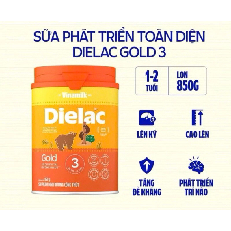 Sữa bột vinamilk dielac alpha gold số 3 850g | Shopee Việt Nam