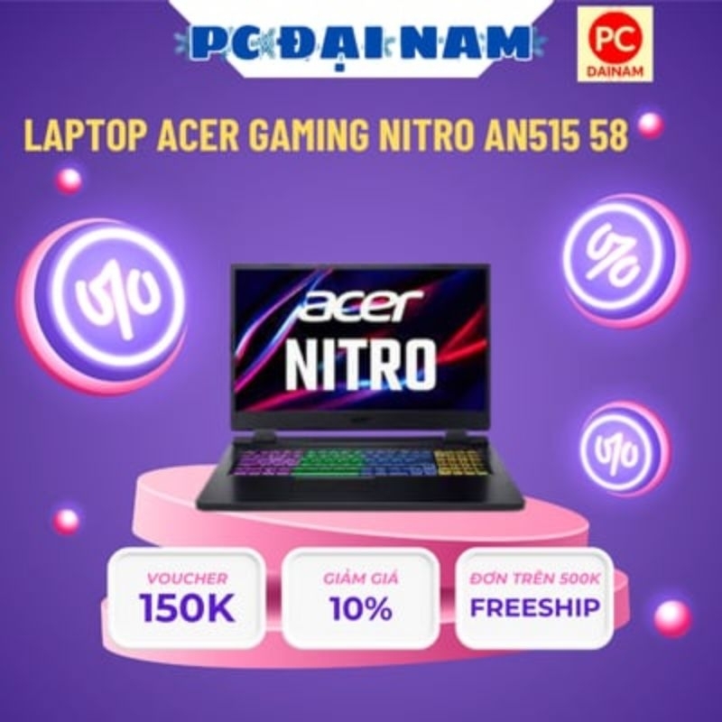 Laptop Acer Gaming Nitro AN515 58 773Y i7 12700H/16GB/512GB/4GB RTX3050Ti/144Hz/Win11 cũ BH 3 ...