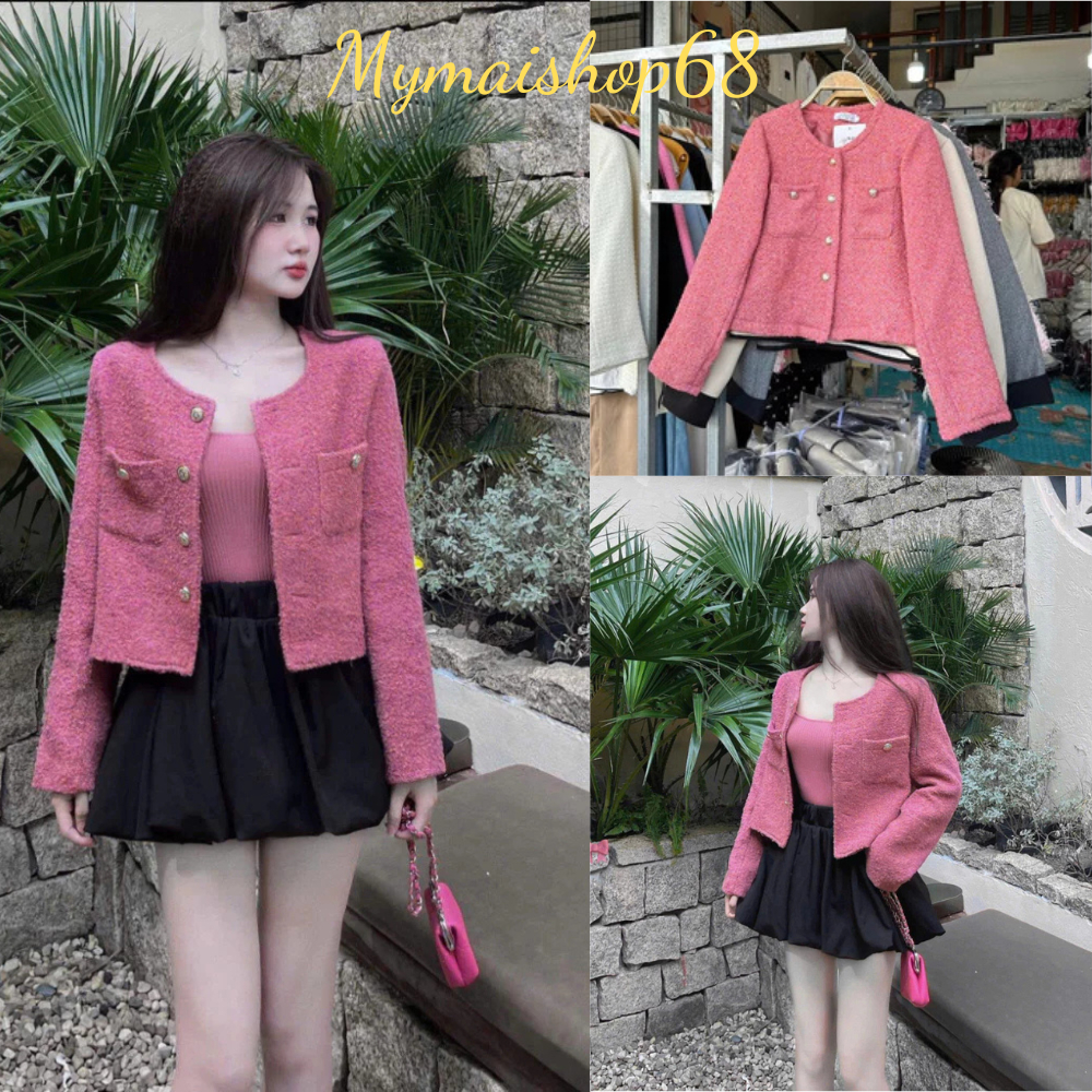 Áo dạ hồng túi trước ngực hàng 2 lớp kèm đệm cầu vai xịn xò chuẩn dáng tiểu thư mymaishop68 ...