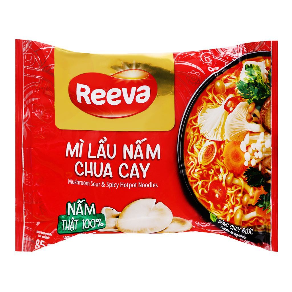 Thùng 30 Gói Mì Reeva Lẩu Nấm Chua Cay 85g | Shopee Việt Nam