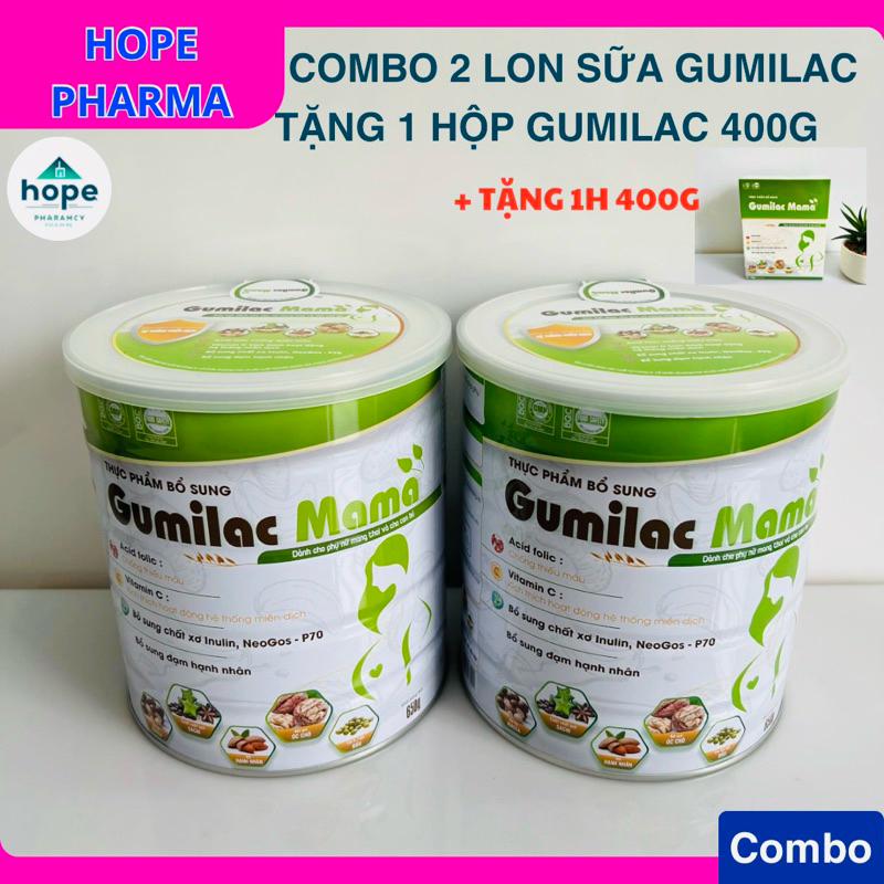Combo 2 Lon Sữa hạt Gumilac 650g Tặng 1 Hộp Sữa Gumilac mama 400g ...