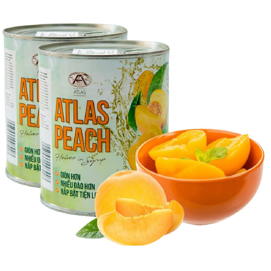 Đào Ngâm Đóng Hộp Xuất Xứ Nam Phi 825g - ĐÀO ĐÓNG HỘP ATLAS PEACHES IN ...