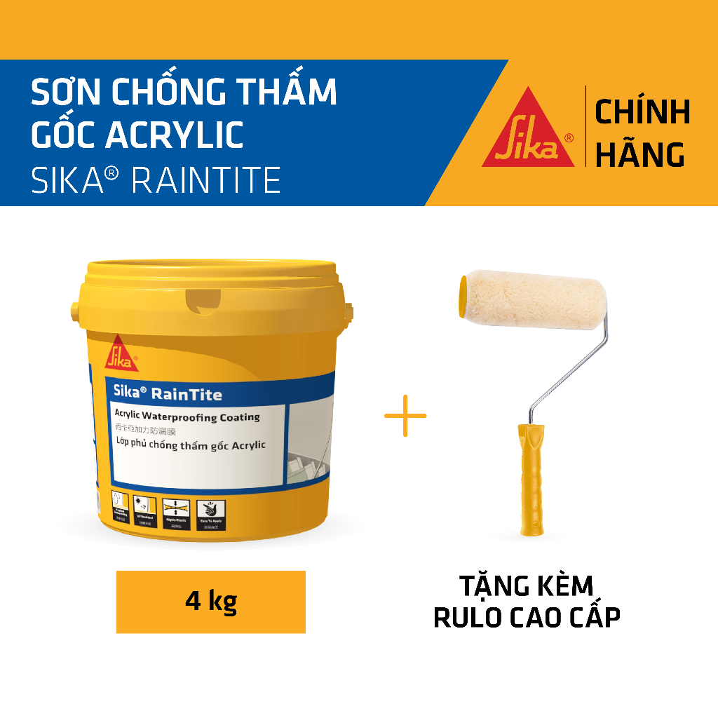 Sika - Sơn chống thấm tường ngoài Sika ® RainTite (Trắng) (thùng 4 kg) | Shopee Việt Nam