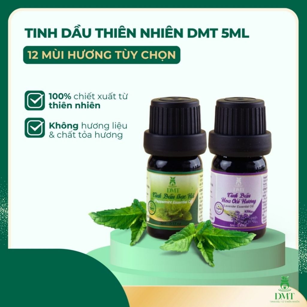 Tinh dầu thiên nhiên, tinh dầu nguyên chất DMT 5ml - 12 Mùi hương thơm phòng, thơm nhà, thơm xe ...