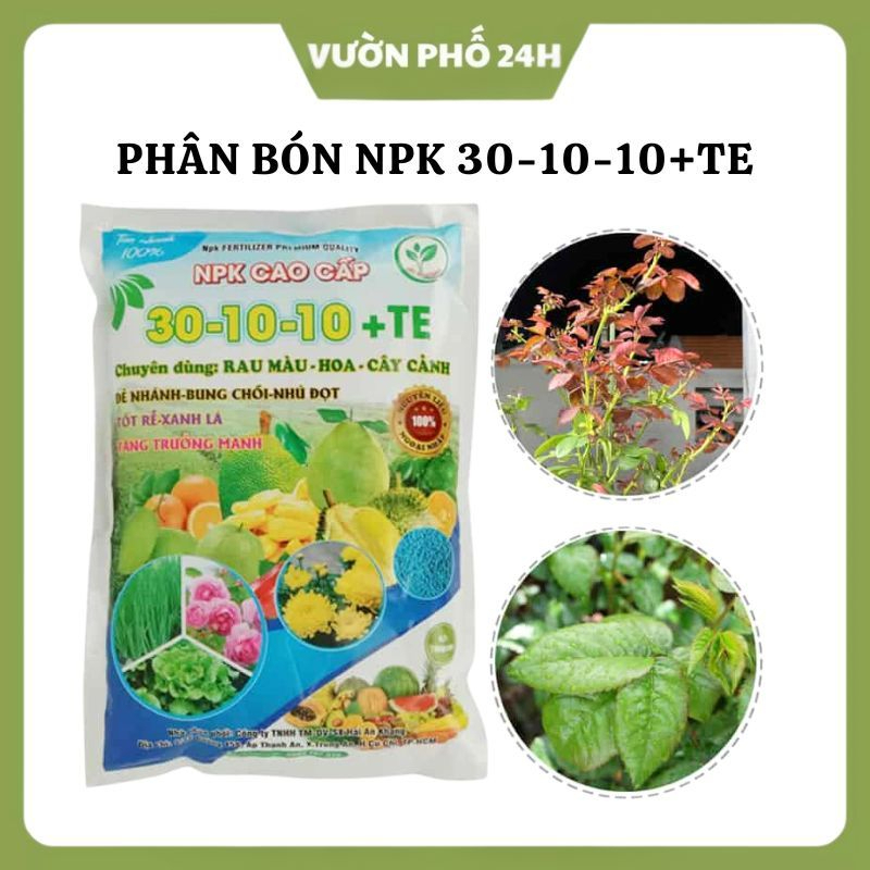 Phân bón NPK 30-10-10+TE cao cấp Bón Cây Kiểng - Rau Màu Và Cây Ăn Quả Gói 1kg | Shopee Việt Nam