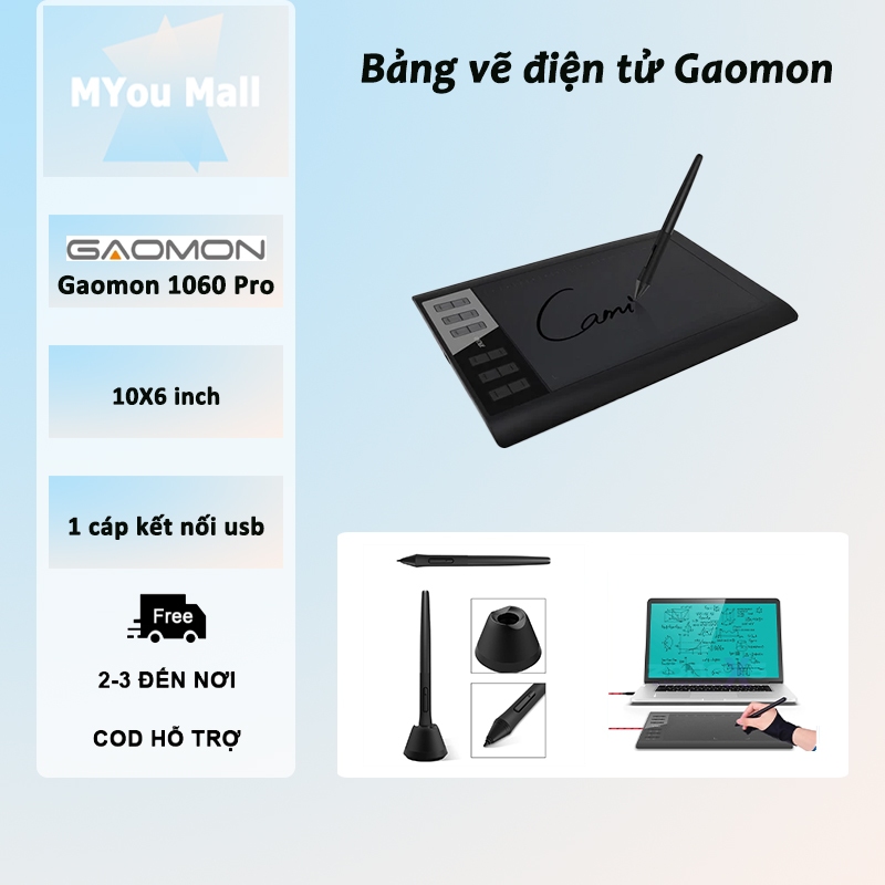 Bảng Vẽ điện Tử GAOMON 1060 PRO 10x6 Inches Bản Nâng Cấp Mới Dùng Cho ...