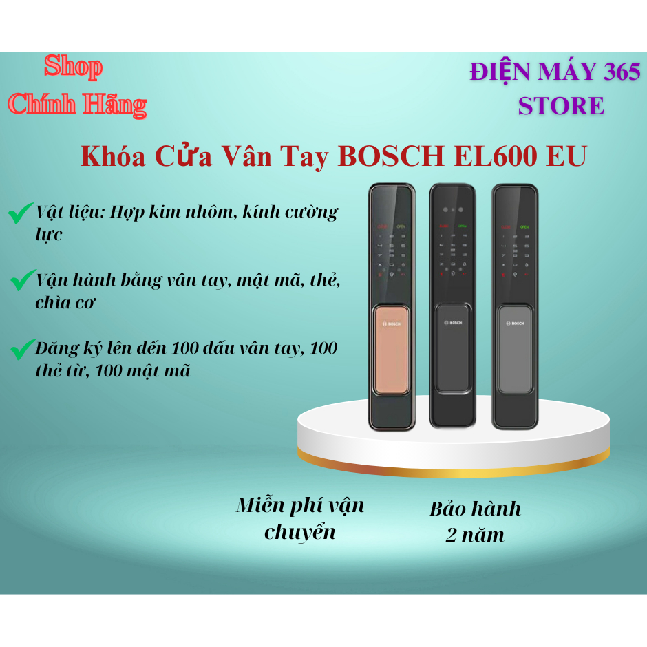 Khóa Cửa Vân Tay BOSCH EL600 EU BLACK | Shopee Việt Nam