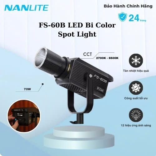 Đèn Nanlite FS-60B LED Bi Color Spot Light, quay vlog, livestream ...