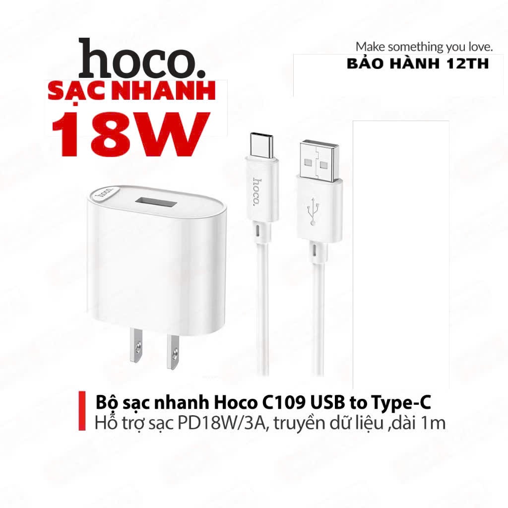 Bộ Sạc Nhanh 18W Chân TypeC/Micro Sạc Cho Nhiều Dòng Điện Thoại Chính Hãng Hoco. | Shopee Việt Nam