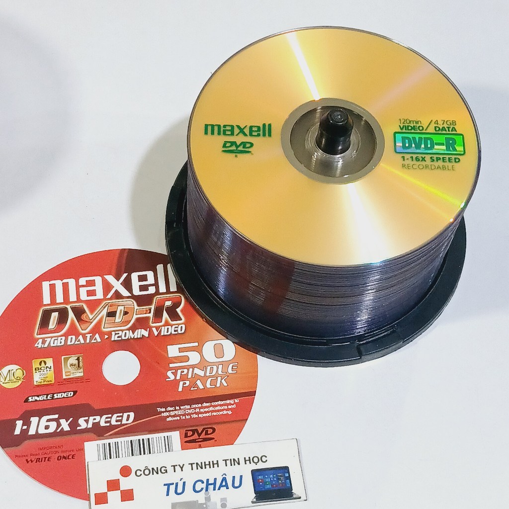 Đĩa DVD trắng Maxell 4.7GB (1-16X Speed / 4.7GB DATA / 120MIN VIDEO ...