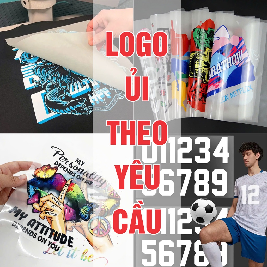 Logo in theo yêu cầu , tên bé , ủi balo , mác quần áo , sticker dán đồ ...