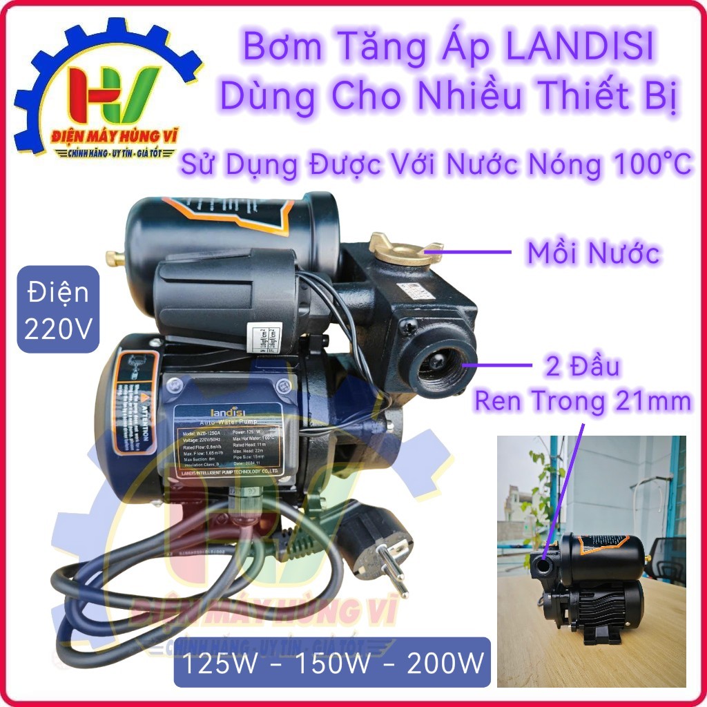Bơm Tăng Áp LANDISI.Công suất 125W / 150W / 200W.Dùng được với nước ...