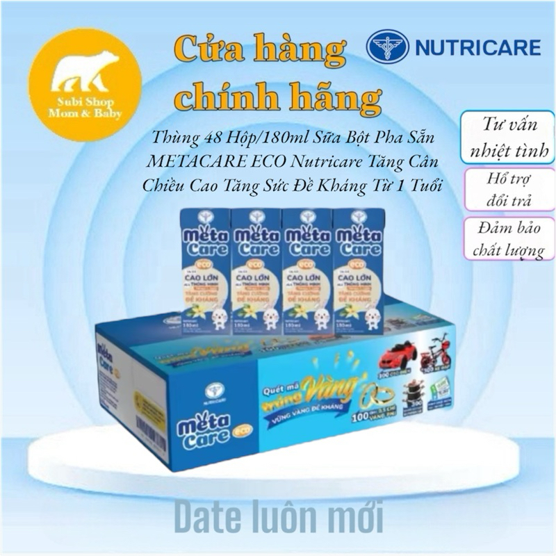 Thùng 48 Hộp Sữa Nutricare 180ml Metacare ECO Phát Triển Toàn Diện. | Shopee Việt Nam