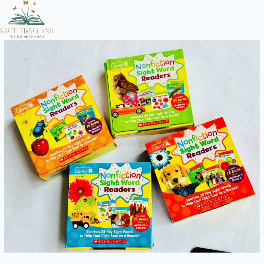 Sách - Bộ nhập - Nonfiction Sight Word Readers ABCD - 4 boxset | Shopee ...