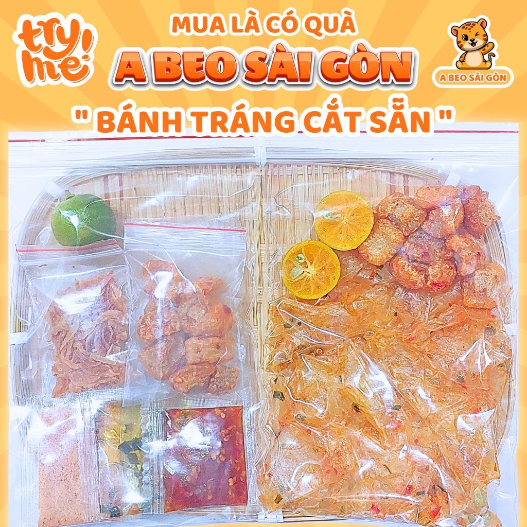 Bánh Tráng Trộn Mỡ Hành Tóp Mỡ [BÁNH ĐÃ CẮT SẴN] - Vị Chua, Cay, Mặn ...