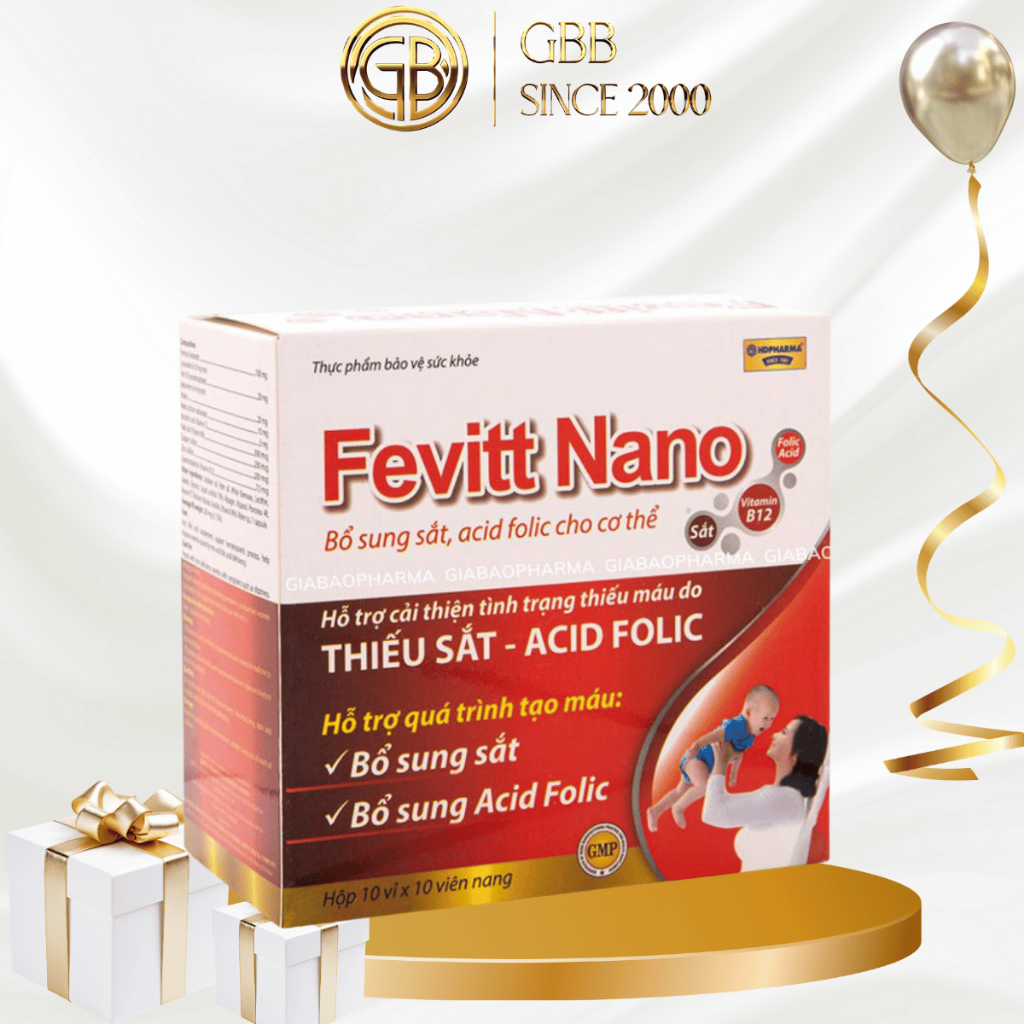 Viên uống bổ sung sắt Fevit Nano bổ máu, cải thiện tình trạng thiếu máu ...