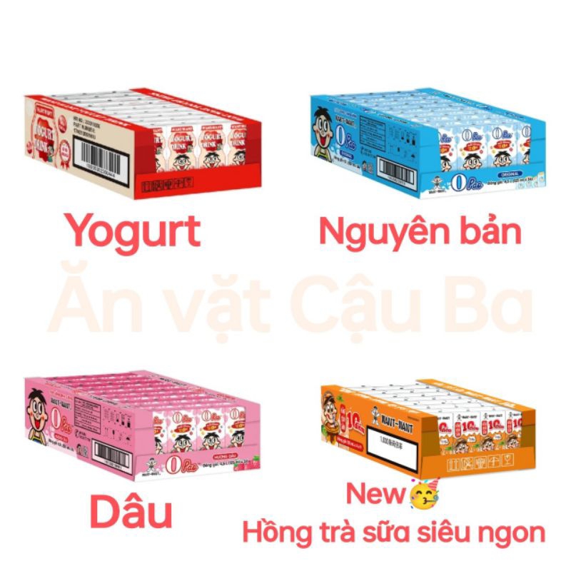 Thùng sữa Opao want want vị dâu nguyên vị sữa chua hồng trà sữa 36 hộp ...