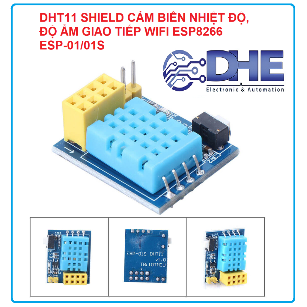 DHT11 CẢM BIẾN NHIỆT ĐỘ, ĐỘ ẨM GIAO TIẾP WIFI ESP8266 ESP-01/01S/8285 ...