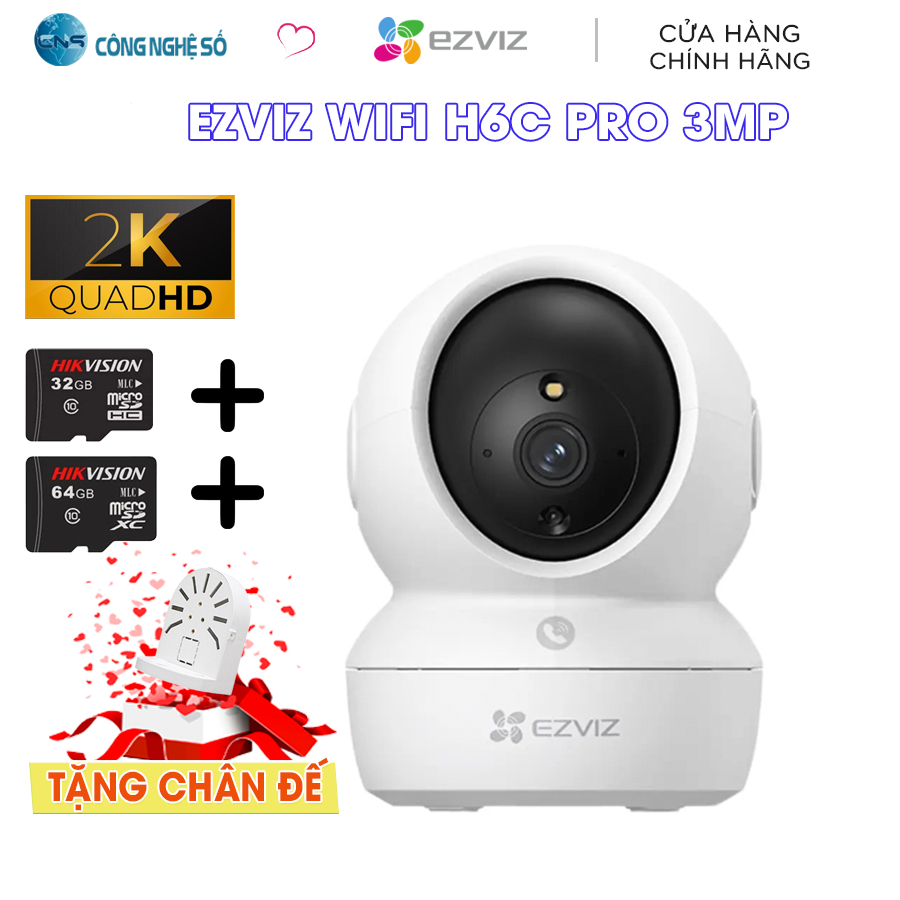 Camera Wifi trong nhà EZVIZ H6C PRO 3MP - Độ phân giải 2K - đàm thoại 2 ...