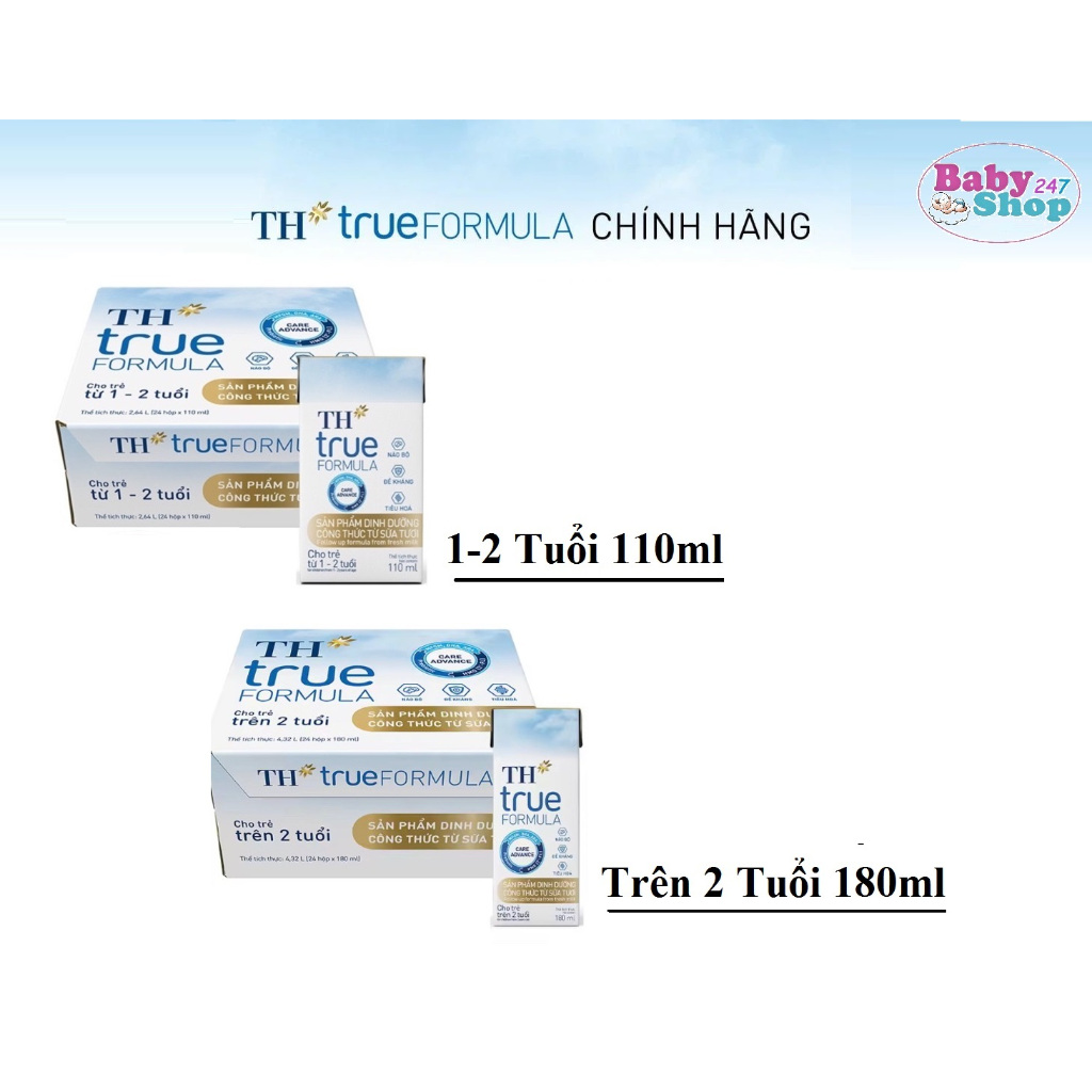 Thùng 24 hộp sữa pha sẵn TH true Formula 110 ml/180ml (date t10/2025) | Shopee Việt Nam