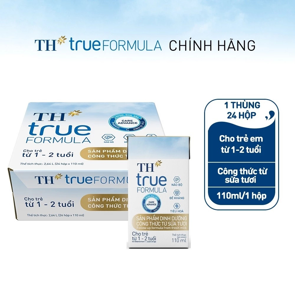 Lốc 4 hộp sữa bột pha sẵn TH true Formula 110 ml (date t12/2025 ...