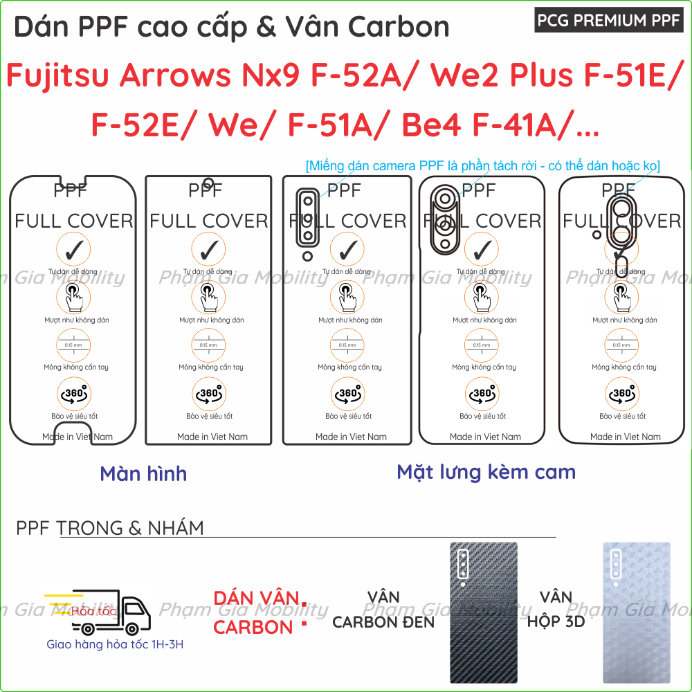 Dán PPF & Skin Carbon Fujitsu Arrows NX9 F 52A (F-52A, F52A, nx52a ...