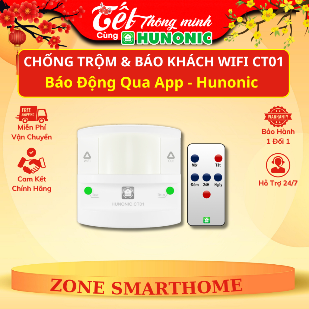 Hunonic CT01 – Bộ Chống Trộm Và Báo Khách Đa Năng - Thông Báo Qua App | Shopee Việt Nam