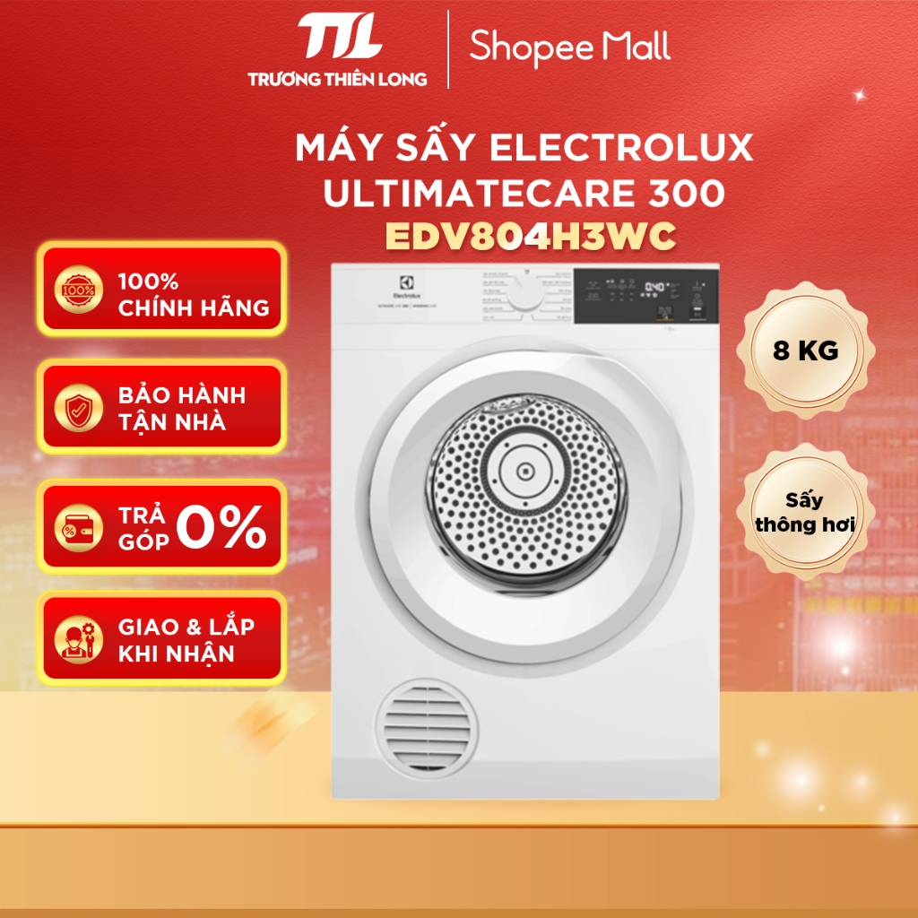 EDV804H3WC / EDV854J3WB - Máy Sấy Thông Hơi UltimateCare 300 Electrolux ...