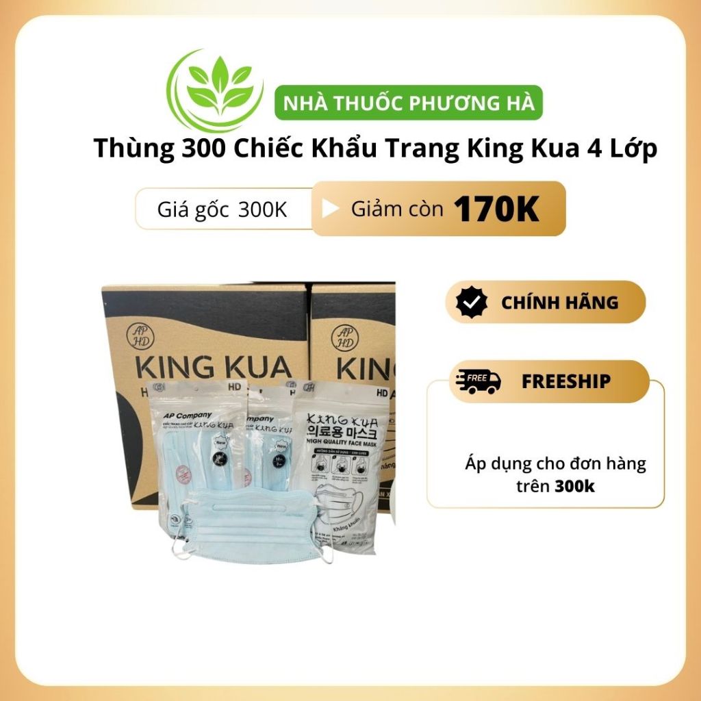 Thùng 300 chiếc khẩu trang 4 lớp King Kua. Khẩu trang cua Long Hưng ...