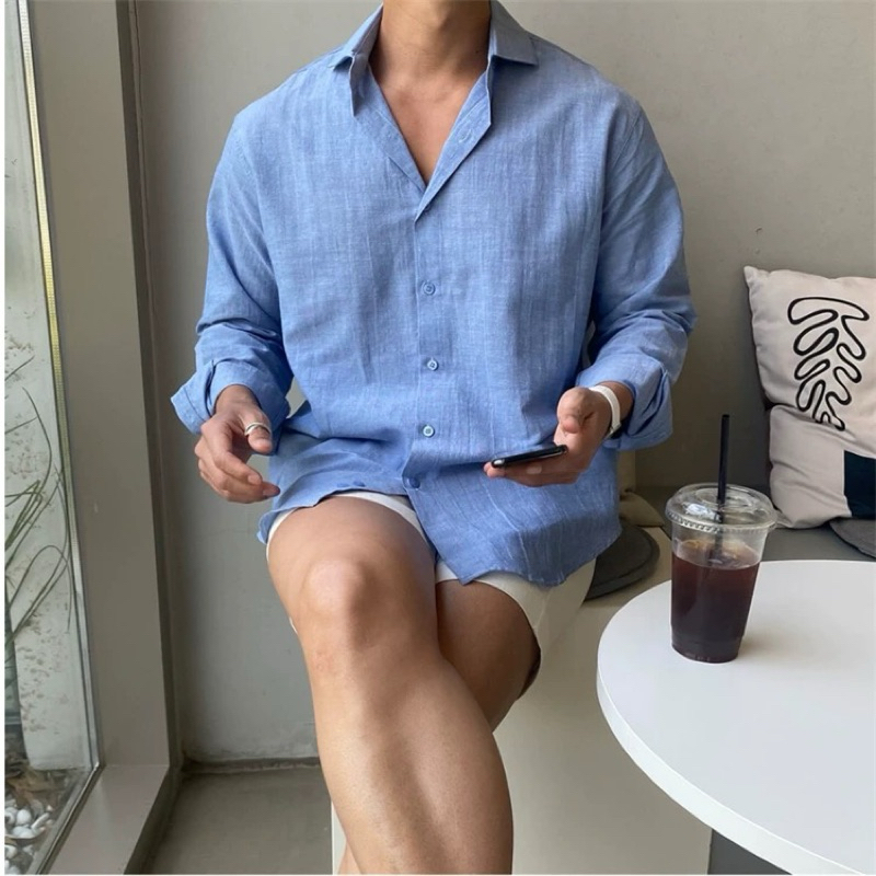 Áo sơ mi đũi nam dài tay HTPA NAKA-LUXURY chất đũi cao cấp mềm mịn ...