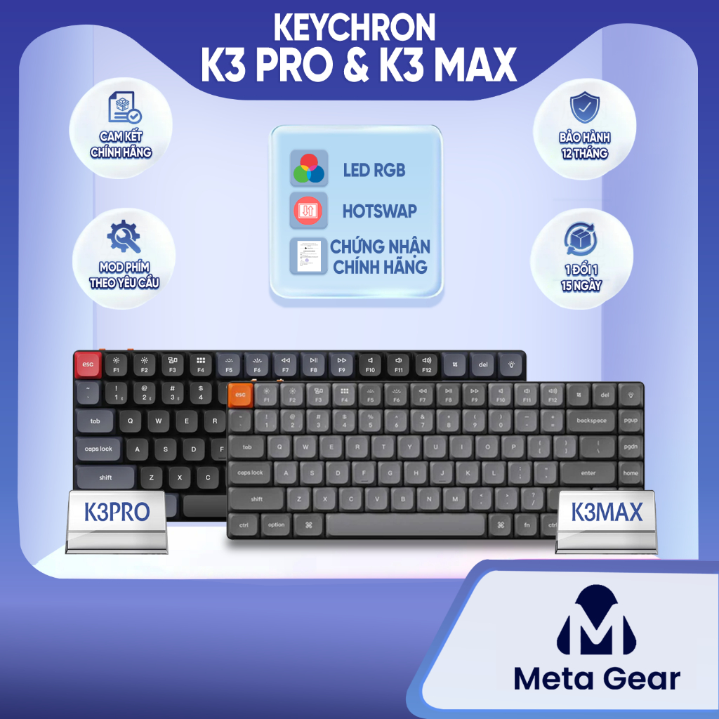 [CHÍNH HÃNG] Bàn phím cơ Keychron K3 Pro & Keychron K3 Max - Bàn phím ...