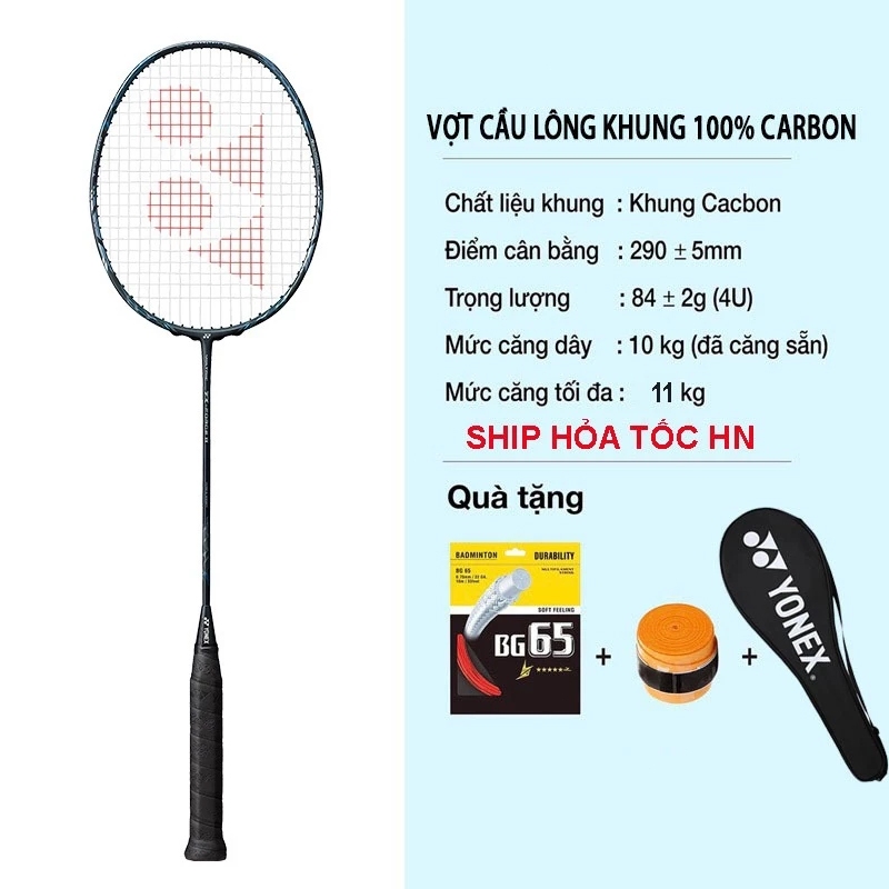 [SƠN LOGO] Vợt Cầu Lông YONEX VOLTRIC Z FORCE II Đen Carbon 4U Căng Sẵn ...