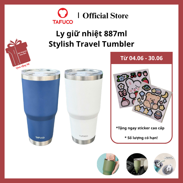 Ly giữ nhiệt TAFUCO 887ml Inox 304 Stylish Travel Tumbler (xanh than ...