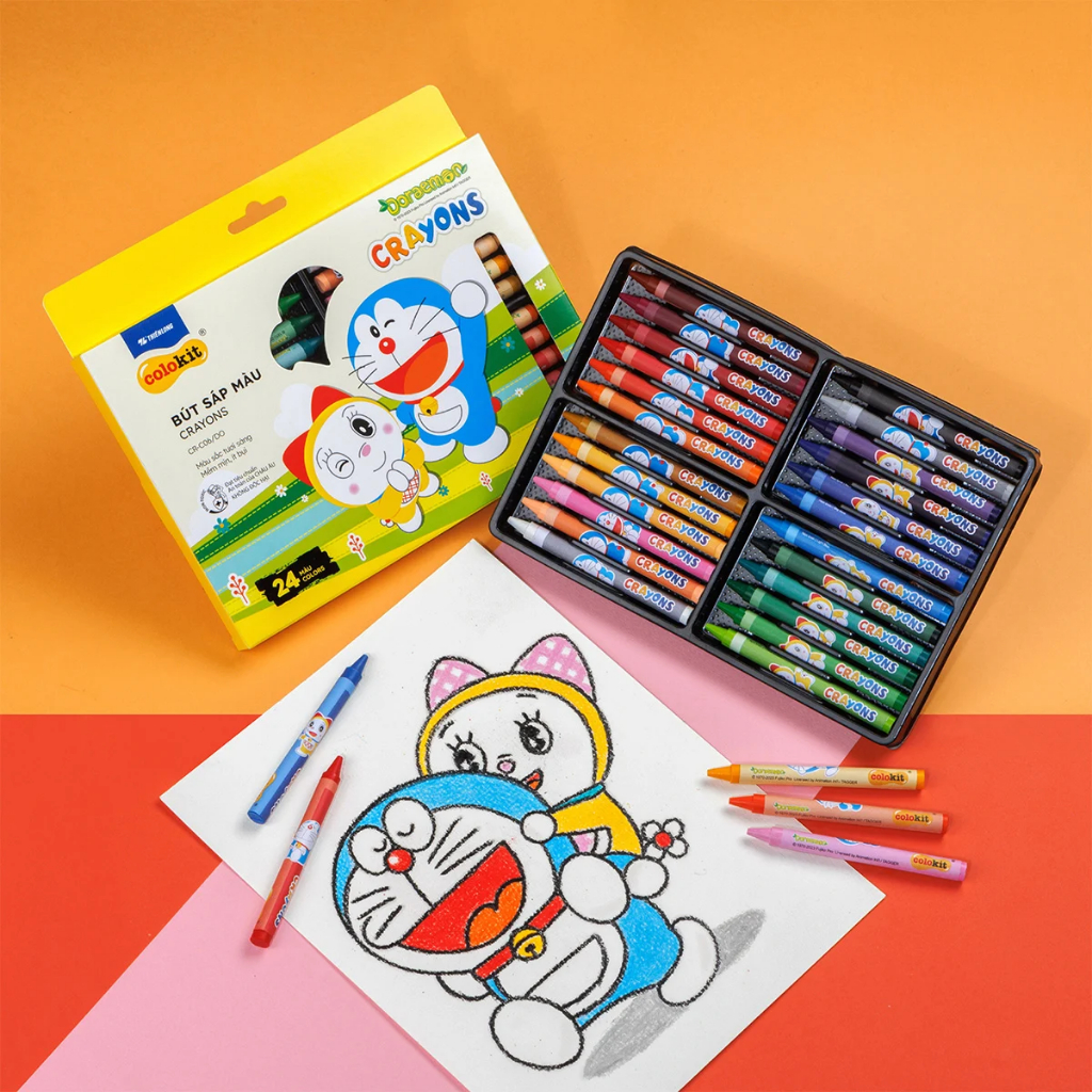 Bộ Sáp Màu Colokit Doraemon 24 Màu – Siêu Dễ Thương, An Toàn Cho Bé ...
