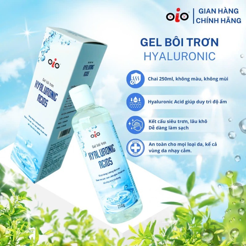 Gel bôi trơn OiO Hyaluronic Acids gốc nước không mùi lâu khô, siêu bôi ...