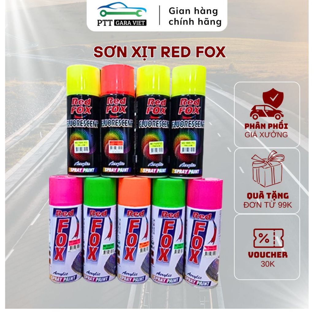 Sơn RED FOX Spray Paint Acrylic 400ml – Sơn Ô Tô Xe Máy Đủ Màu – Ptt ...