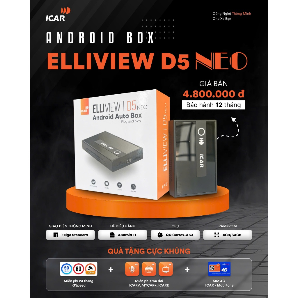 [Sản Phẩm Mới] Android Box Elliview D5 Neo Ram4-64G | Shopee Việt Nam