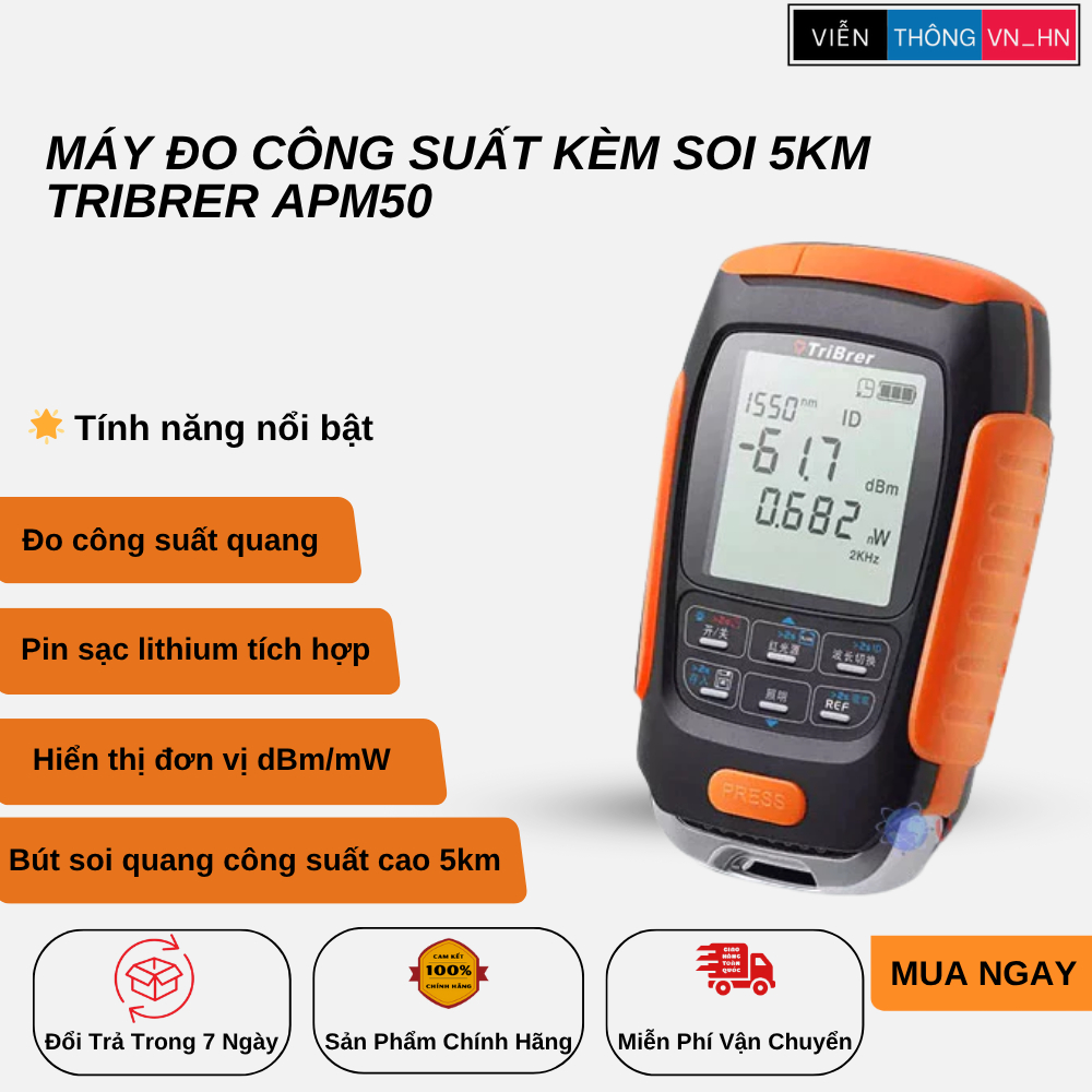 Máy đo công suất kèm soi tới 5km Tribrer APM50 – Đa năng, chính xác, dễ ...