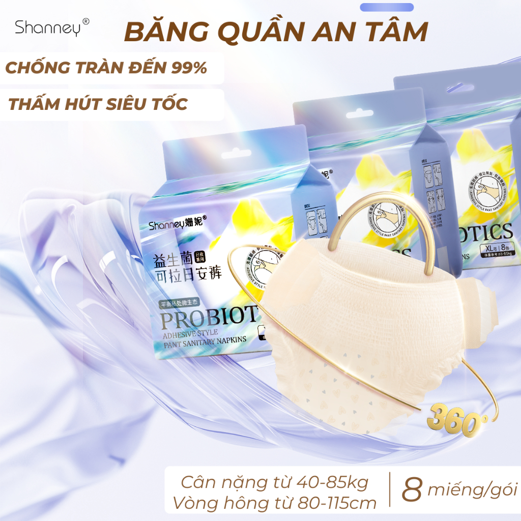 Băng vệ sinh quần vô hình Shanney xé dán TPU tiện lợi, an toàn, công ...